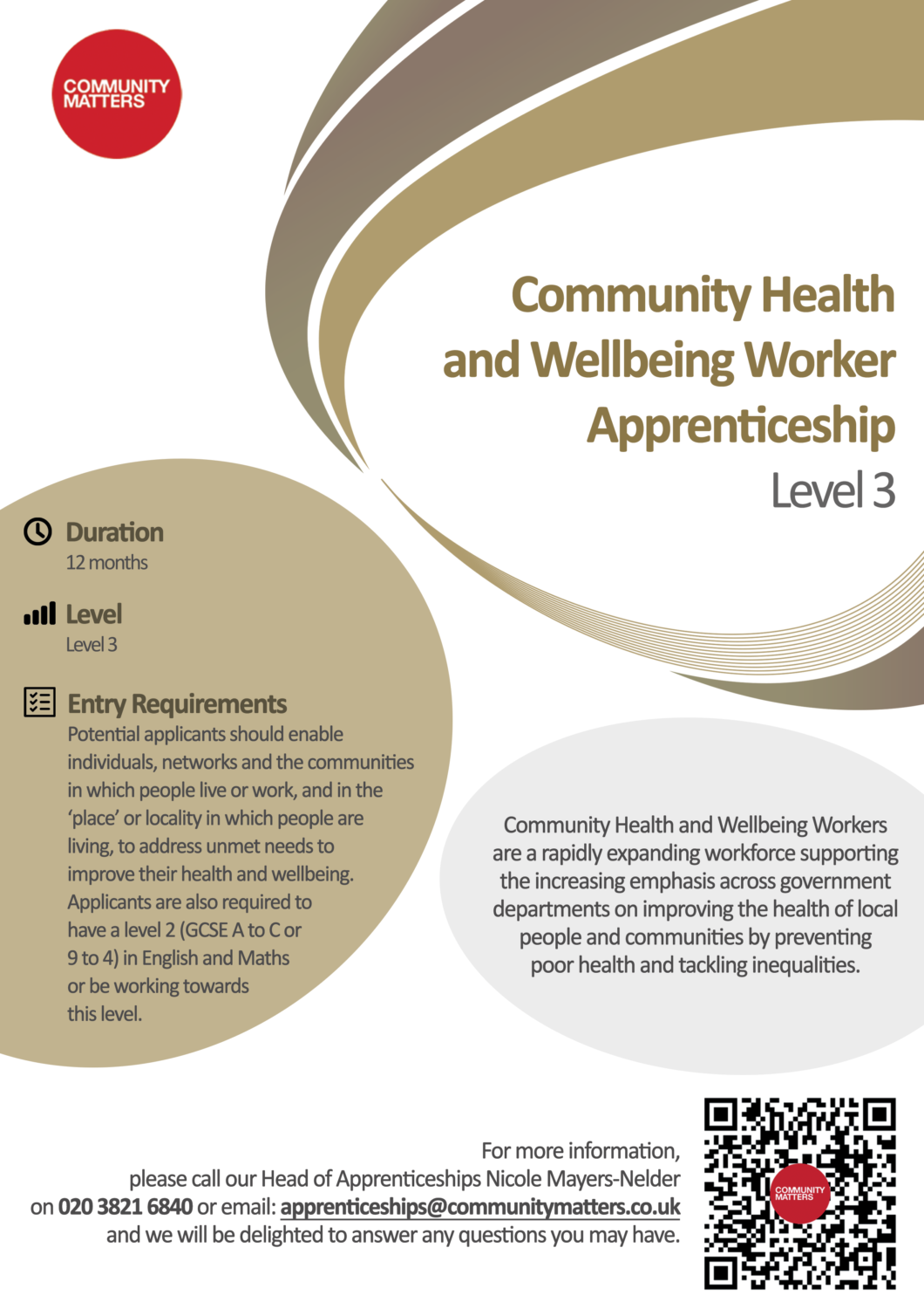 Community Health and Wellbeing Worker Level 3 Flyer